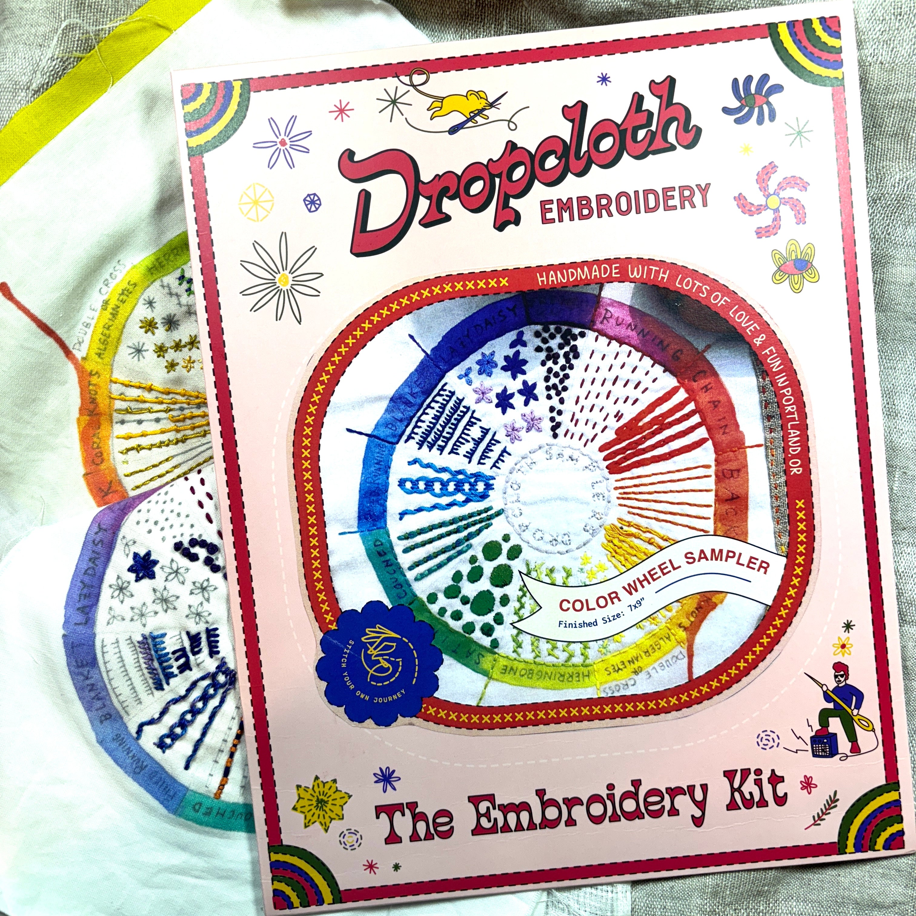 Color Wheel Embroidery Kit – dropclothsamplers