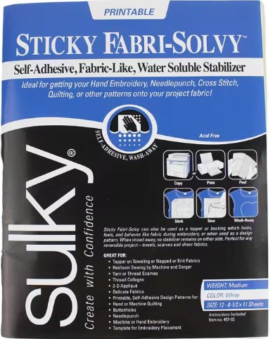 Printable Sticky Stabilizer for Embroidery PDFs – dropclothsamplers